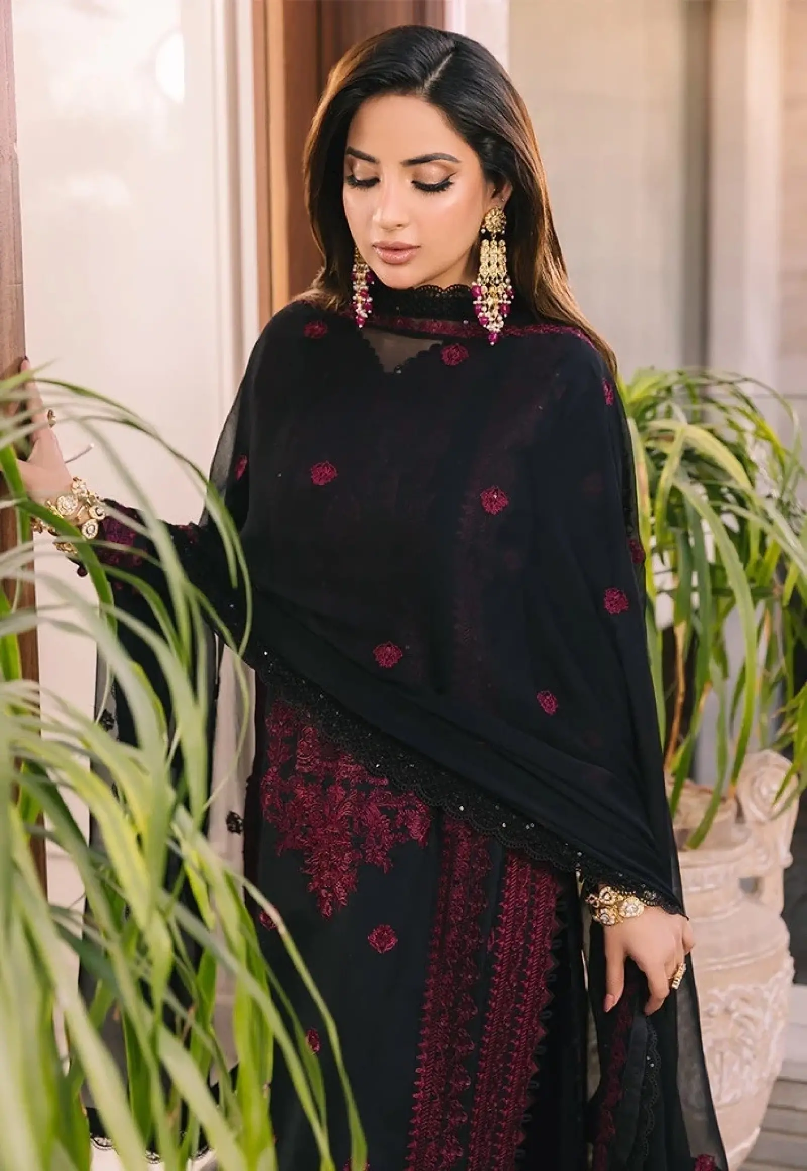 Stylish Design Weightless Soft Georgette With Heavy Embroidery Work ...