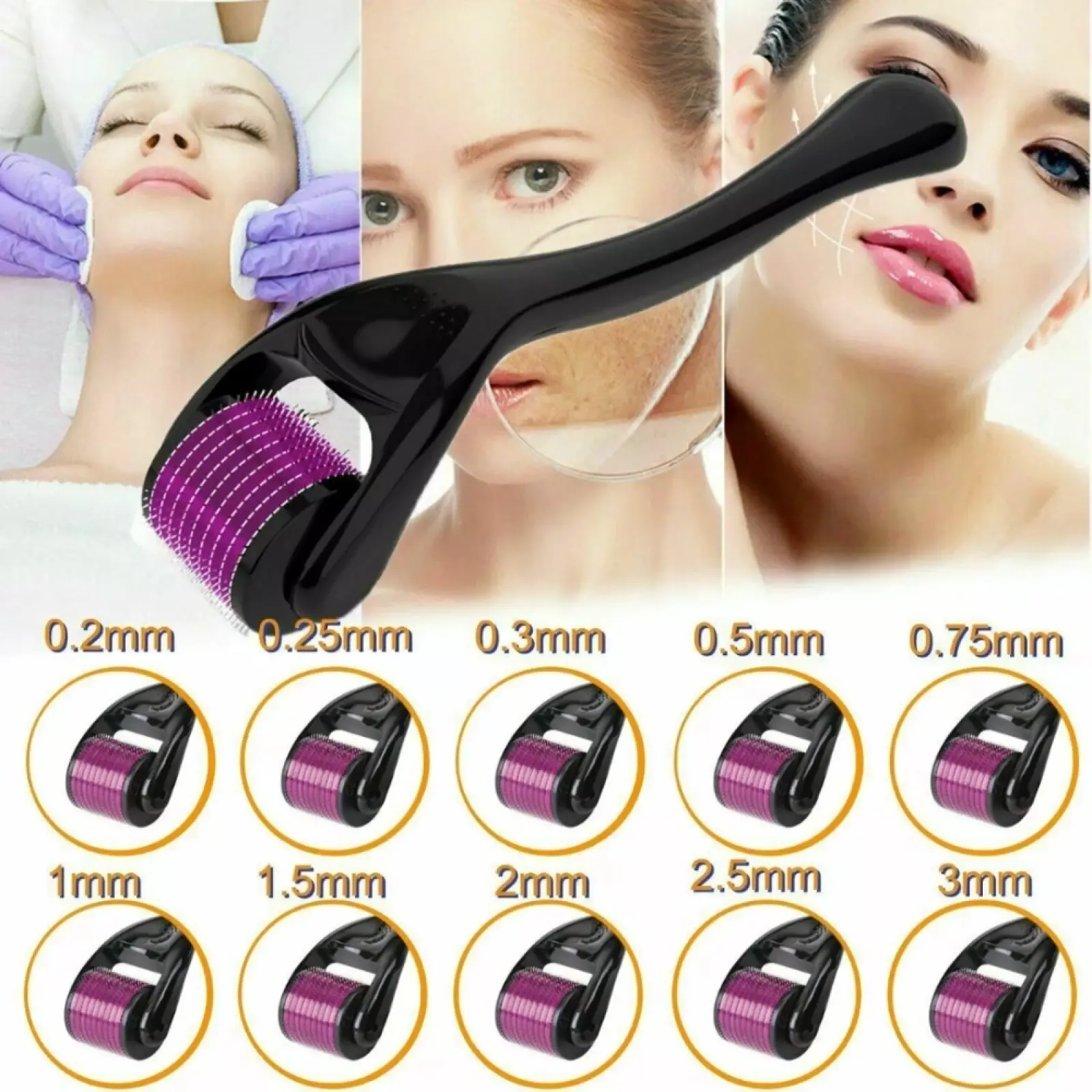 Derma Roller Micro Needle For Hair, Beard Growth And Facial Skin ...