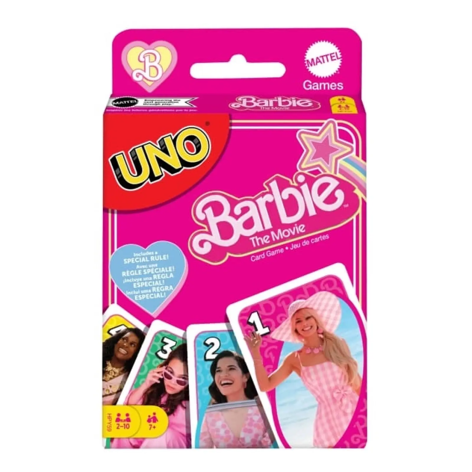 Mattel UNO Barbie The Movie Game Cards Family Fun Games Movie Night ...