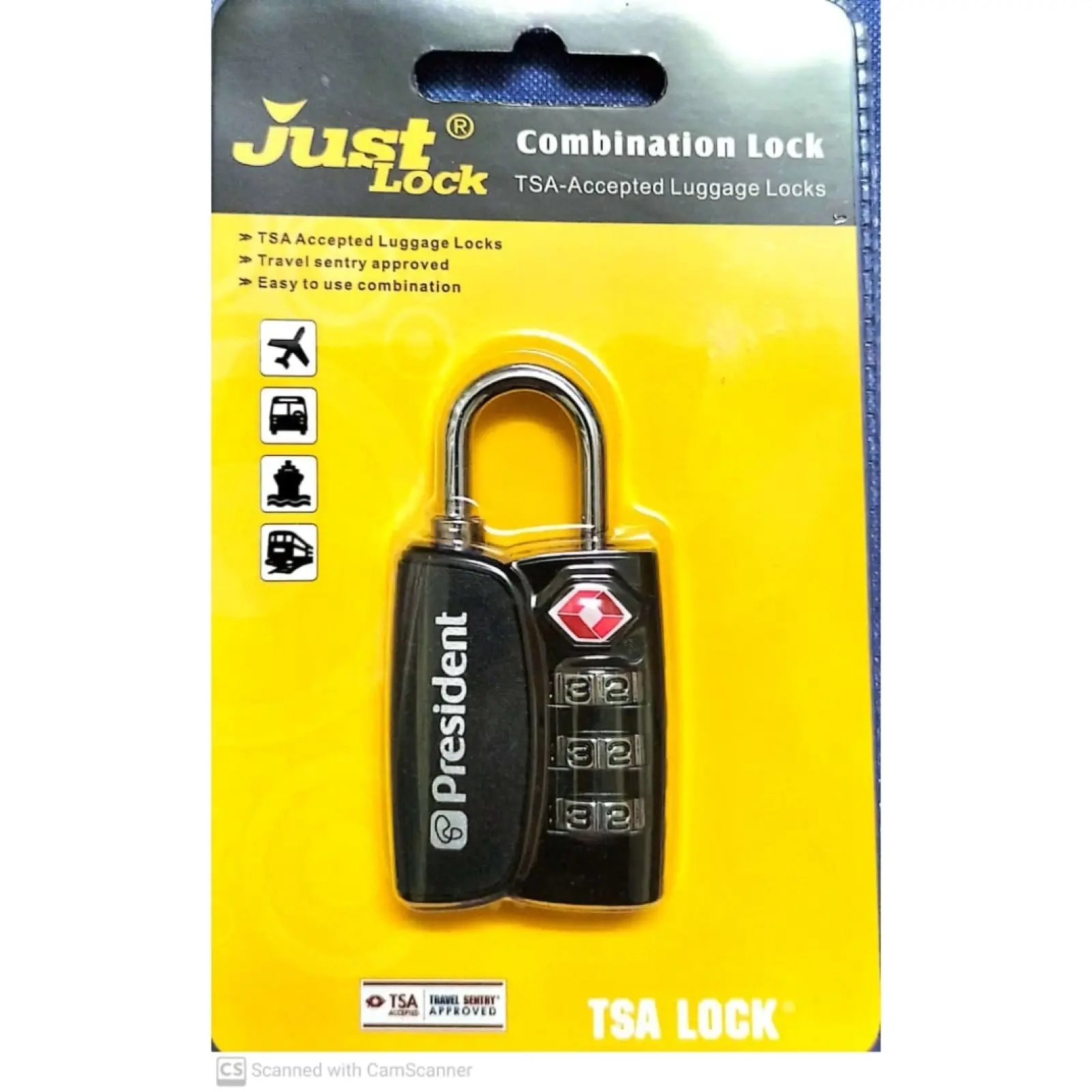 President 3 Digit TSA Lock Mini Luggage Suitcase Security Padlock ...