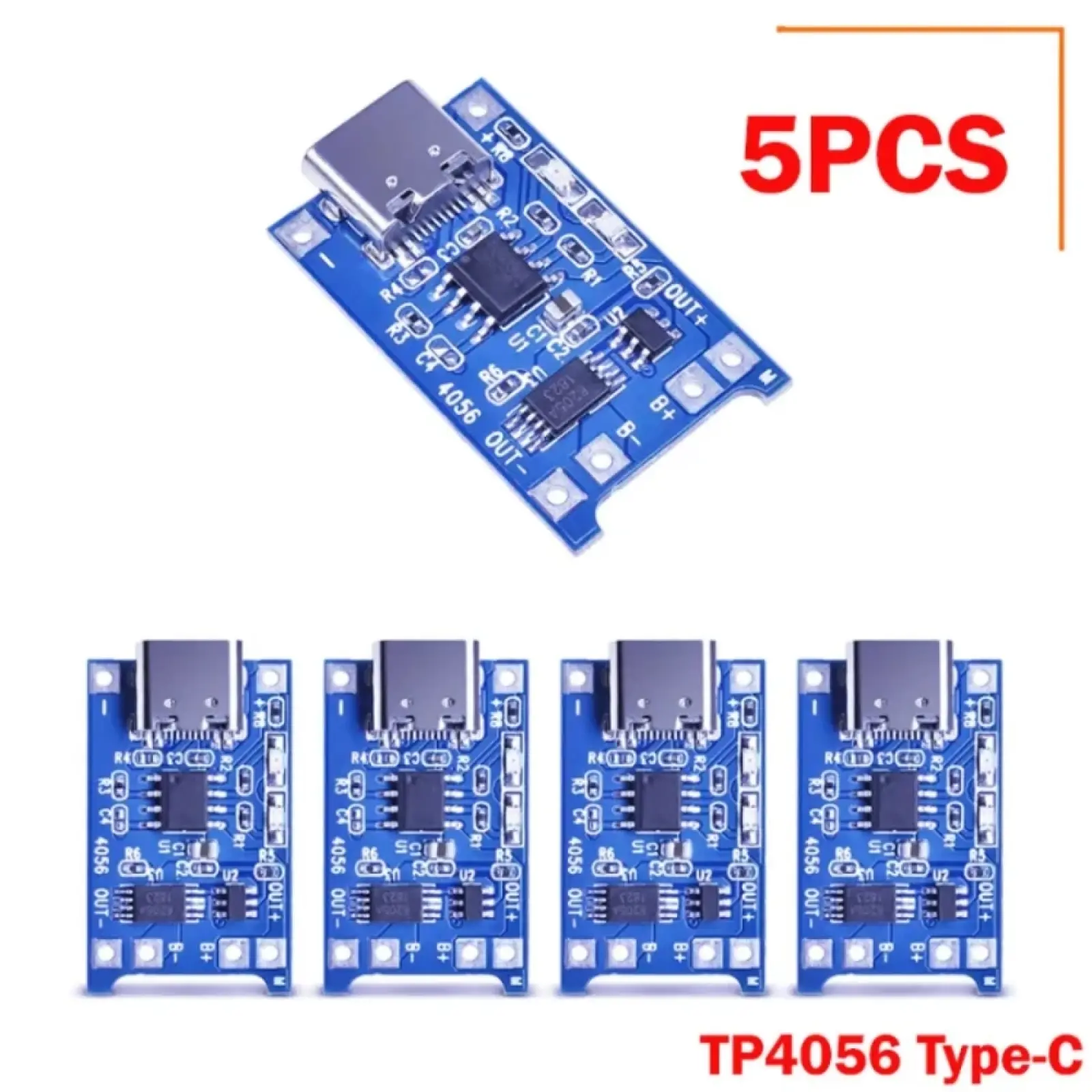 5pcs TP4056 Type-c USB 5V 1A 18650 Lithium Battery Charger Module ...