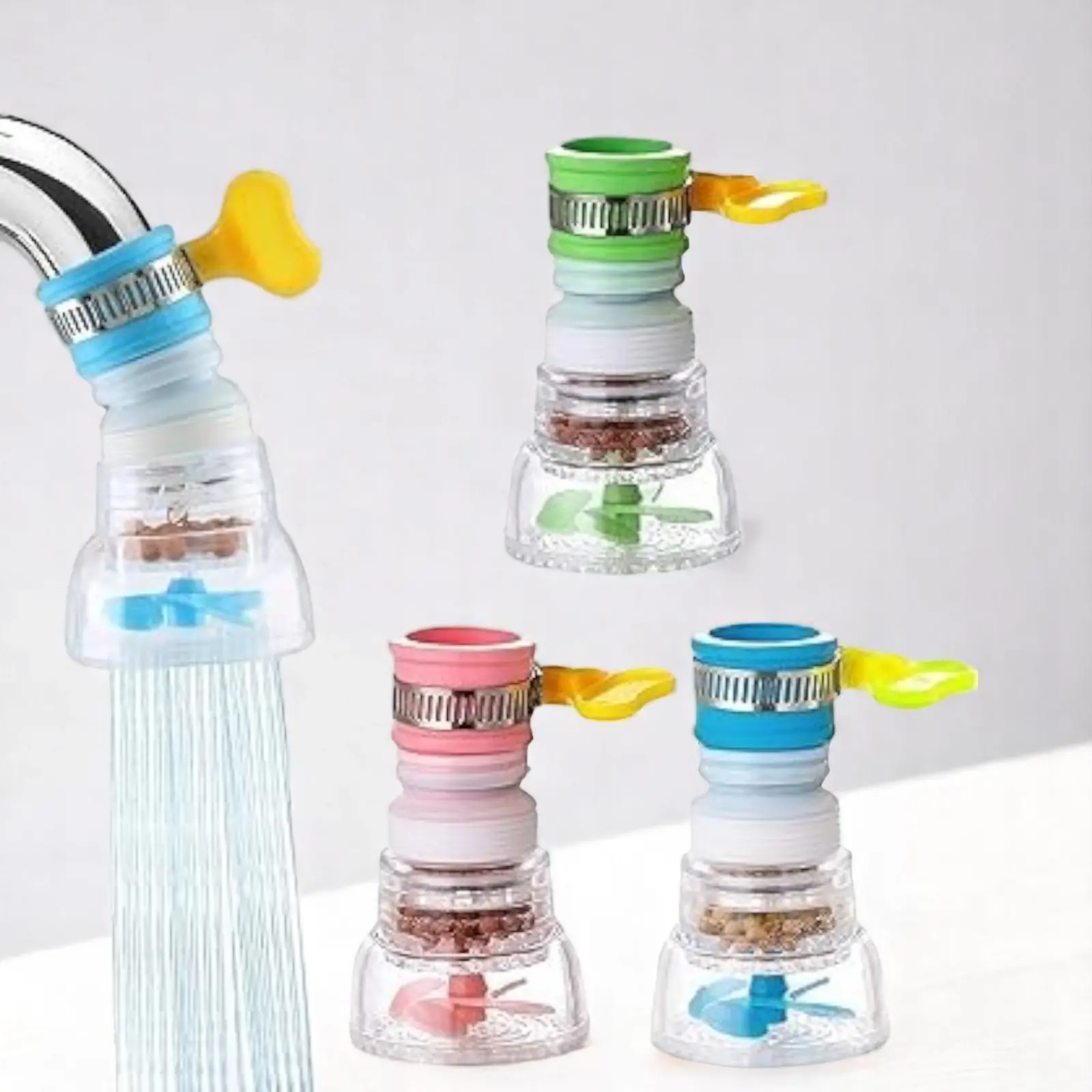 Flexible 360° rotating faucet nozzle with multi-stage filtration, water ...