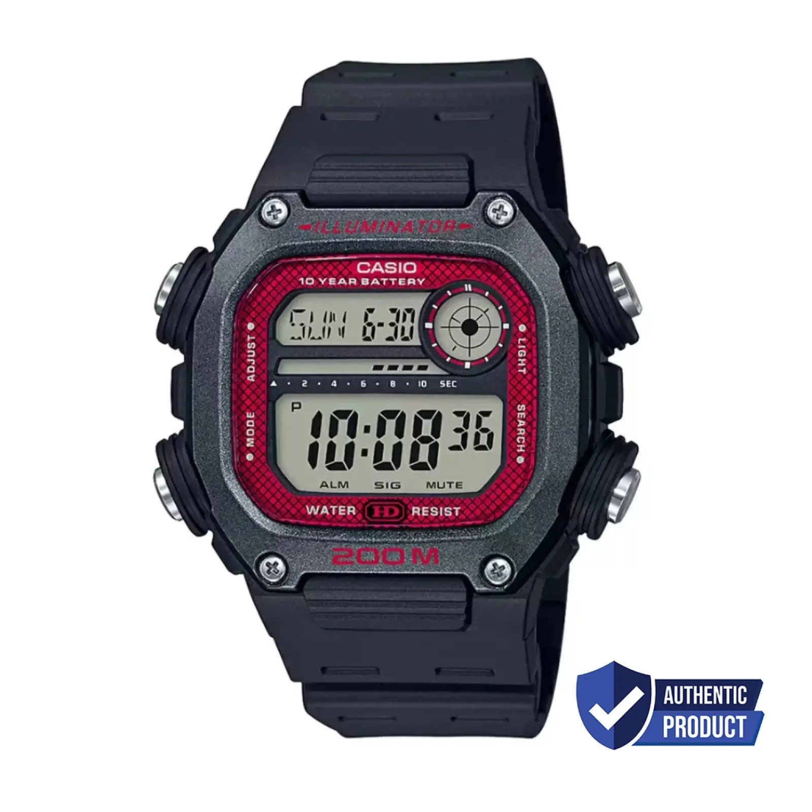 Casio World Time Sports Digital Resin Belt Watch DW-291H-1BVDF