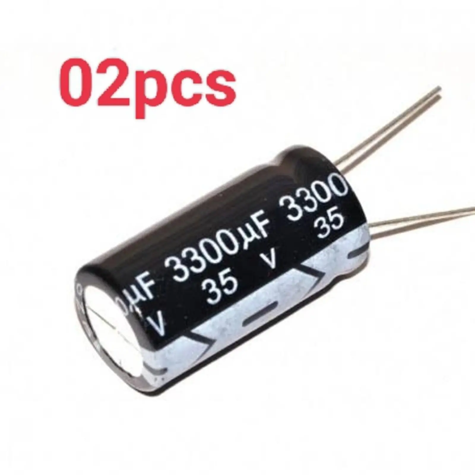 02 Pcs 3300uF 35V 3300MFD 35Volt -40+105C Aluminum Electrolytic ...