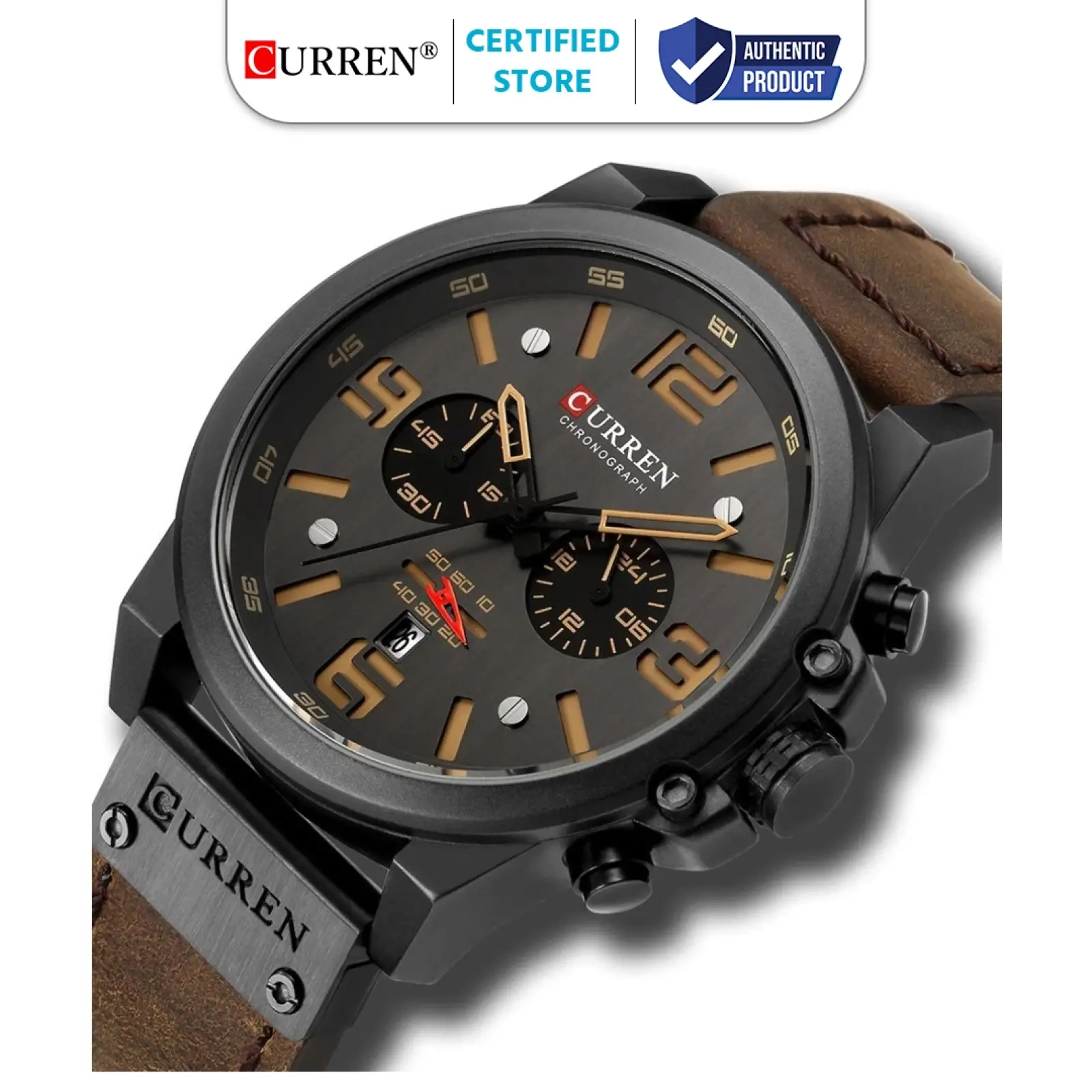 Curren 8314 Fashion Classic Chronograph Watch for Men-Black