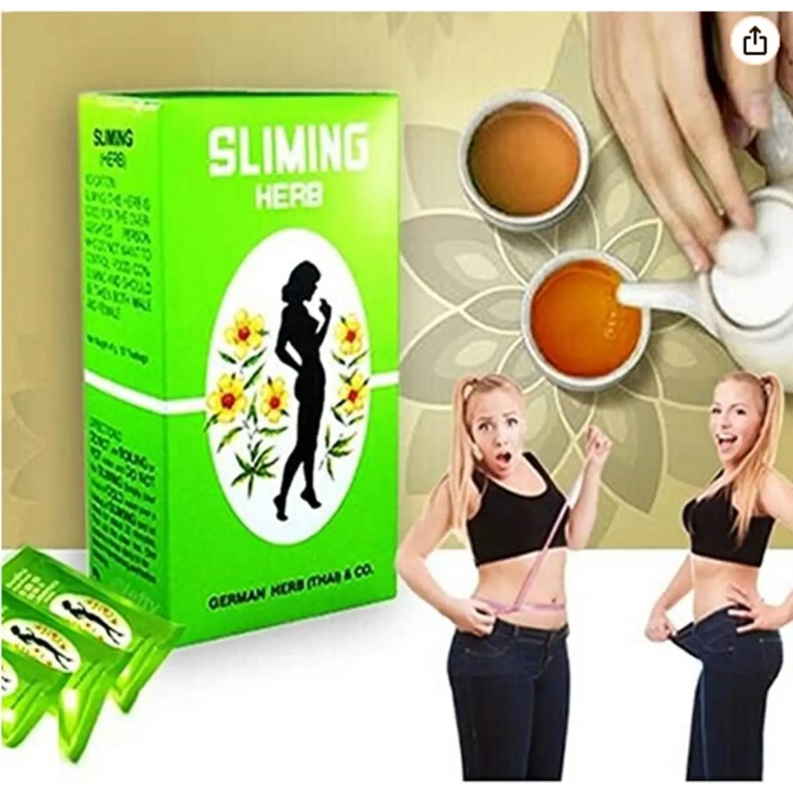 50 Bags Slimming German Herb Sliming Tea Burn Diet Slim Fit Fast Detox ...