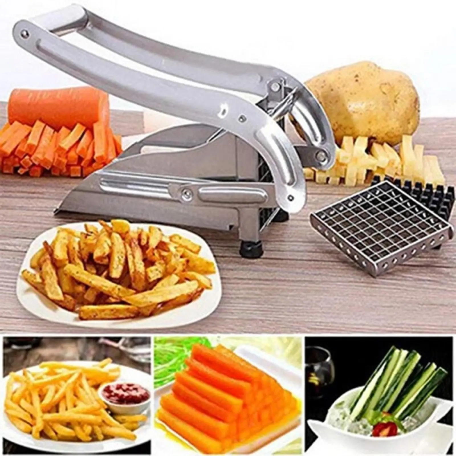 French Fries Cutter Machine, Kitchen Craft Hand Operated Potato Chip ...
