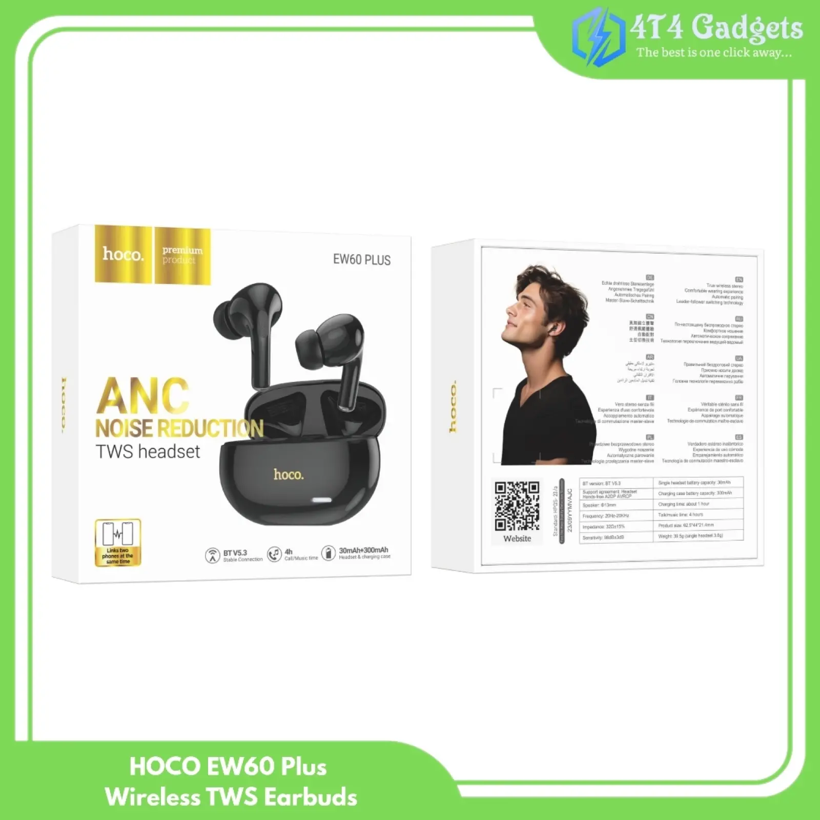 New 2025 Hoco EW60 Plus ANC TWS Earbuds