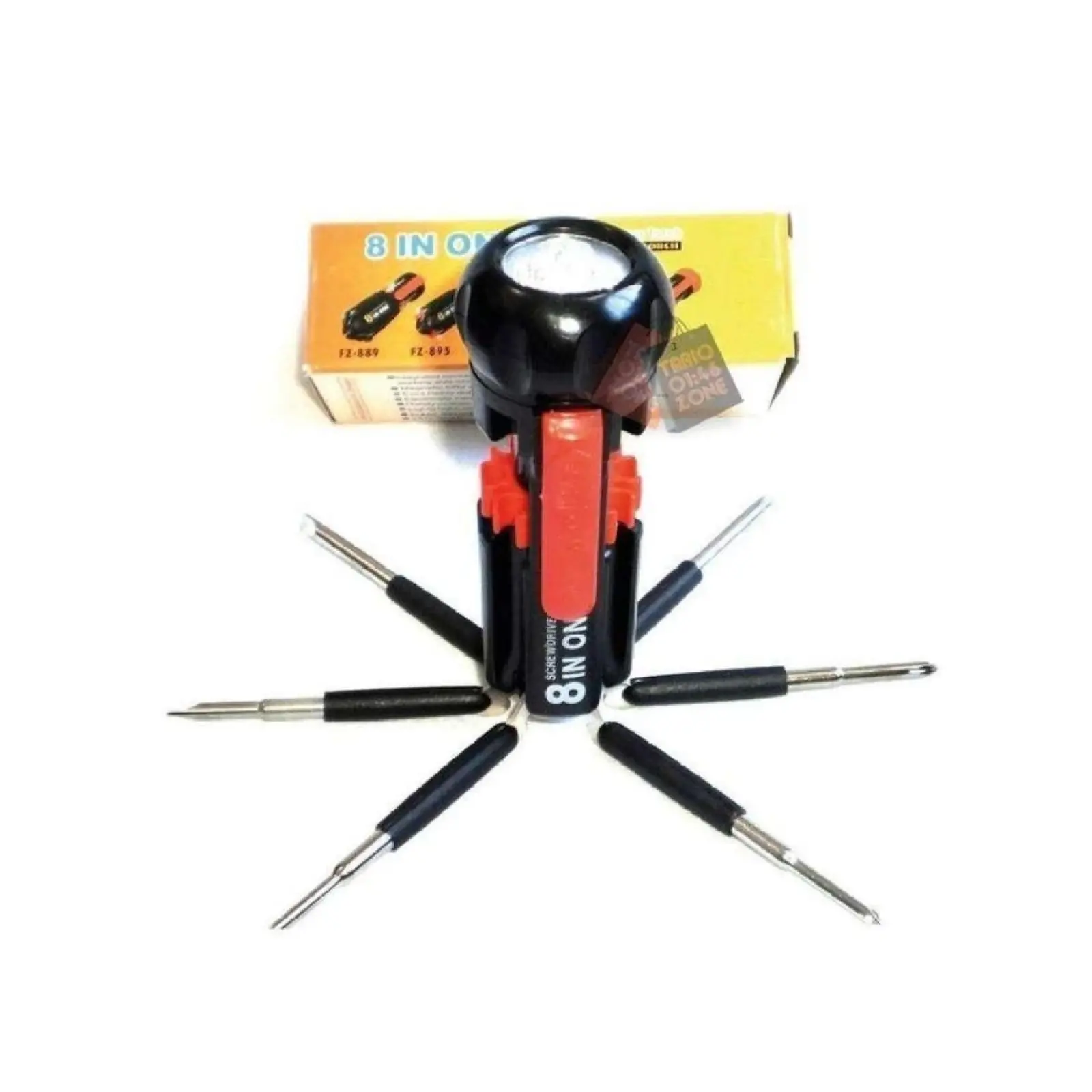 Multi Screw Driver Torch - Black and Red
