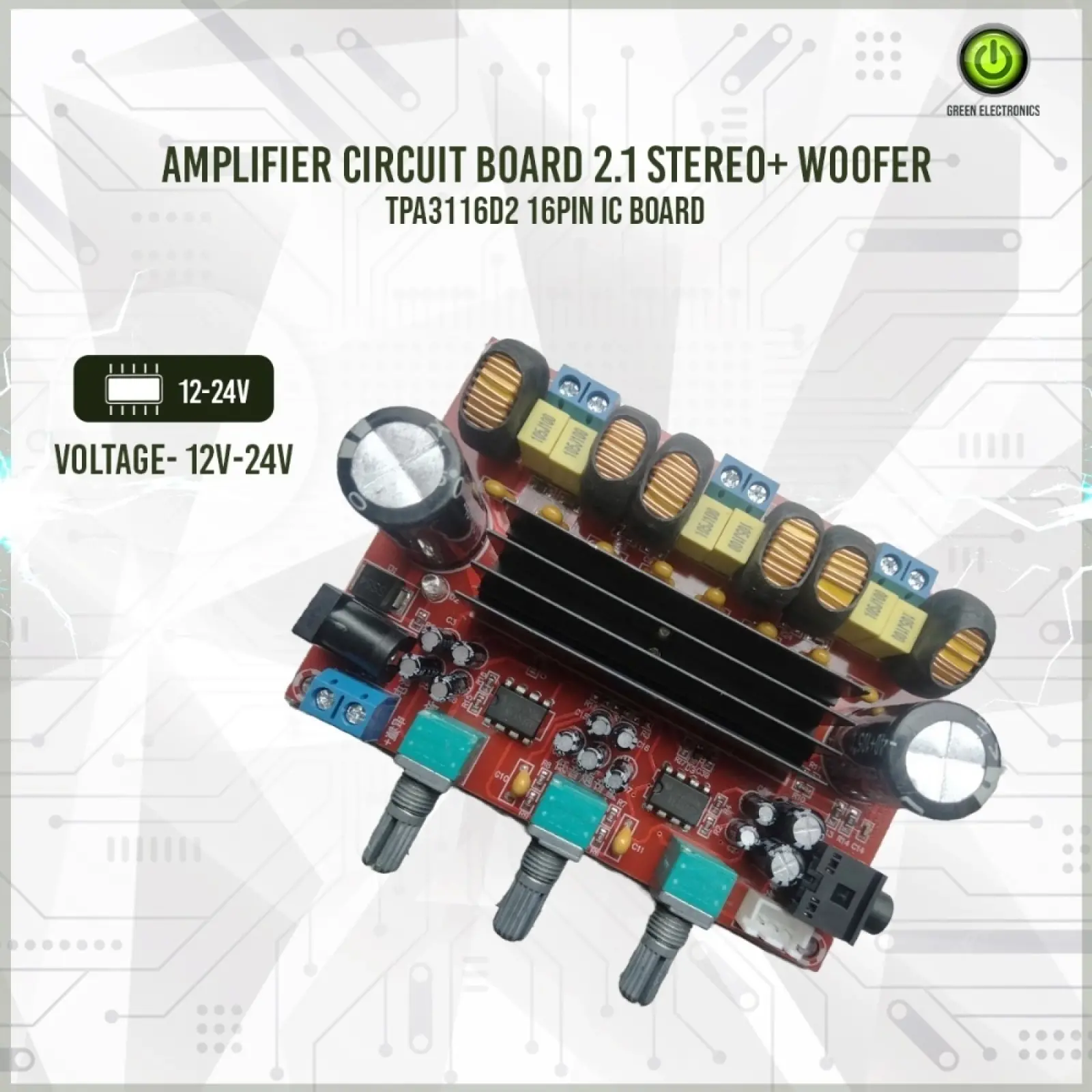 Amplifier circuit board 2.1 stereo+ woofer Tpa3116D2 16pin ic Board