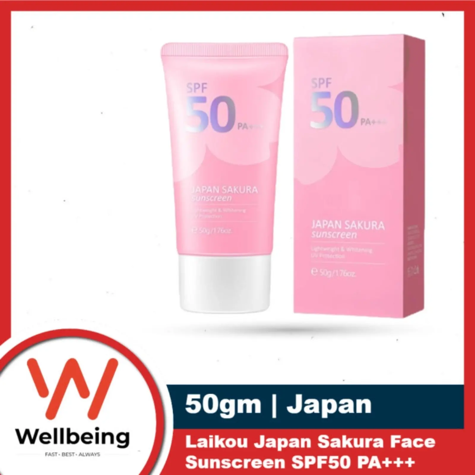 Laikou Japan Sakura Face Sunscreen SPF50 PA+++ 50gm
