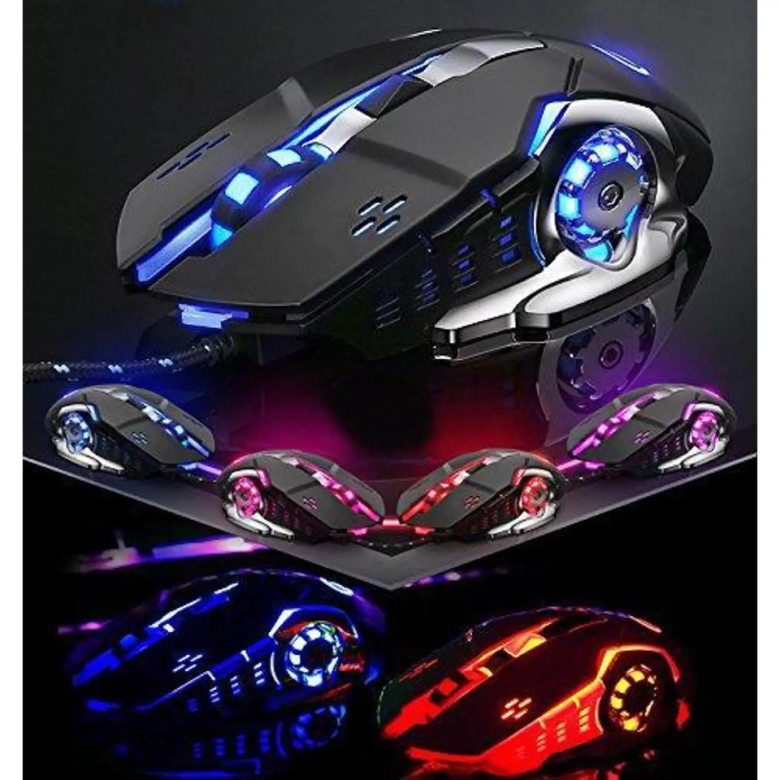 T9 DPI Adjustable KEYWIN X6 LED Gaming Mouse - Mouse