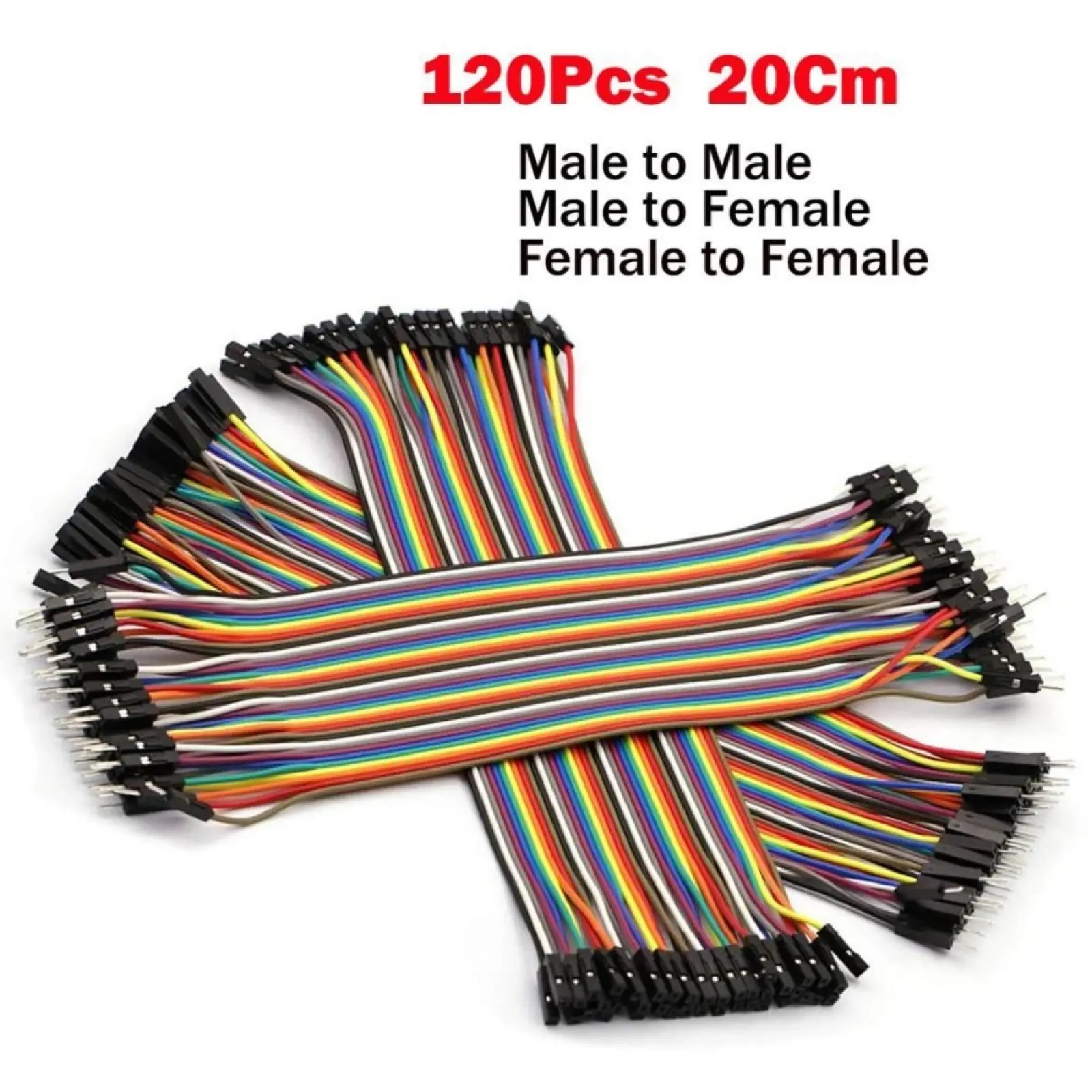 Jumper Wire Dupont line 20cm male to male + male to female and female ...