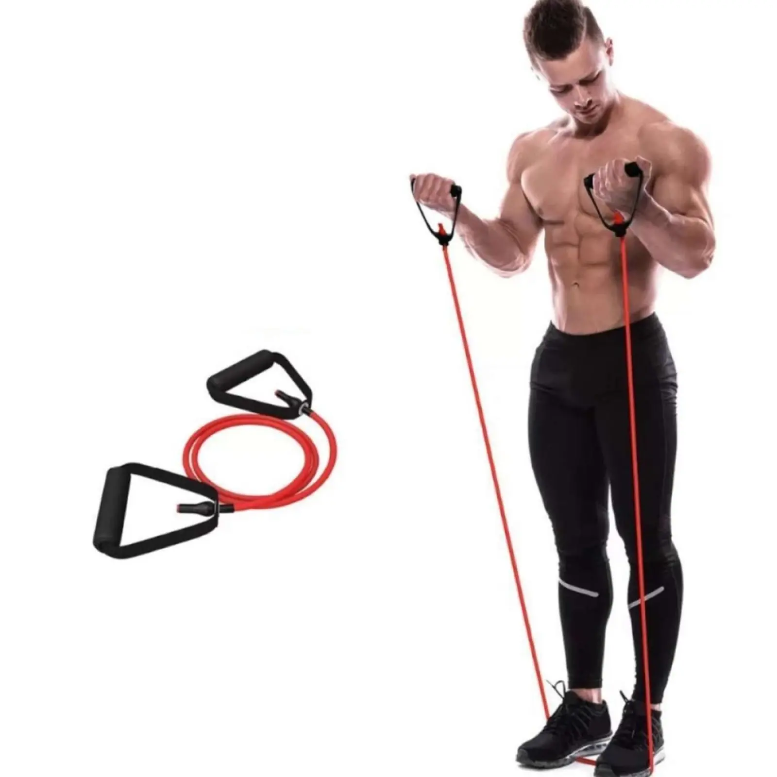 120cm Yoga Pull Rope Elastic Resistance Bands Fitness Workout Exercise ...