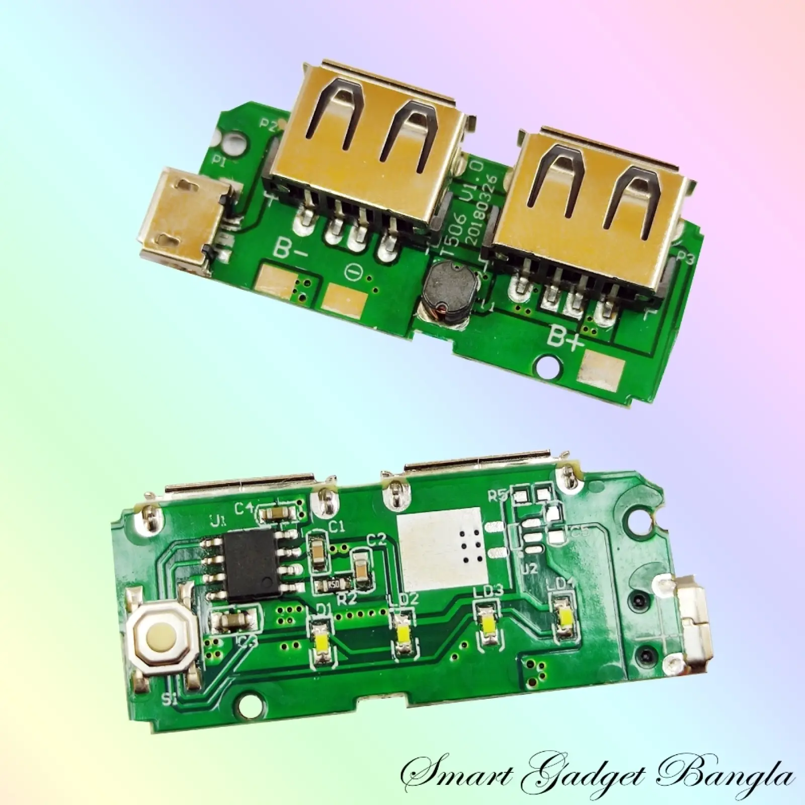5V 2 USB Ultra Fast Charging Speed Power Bank Circuit