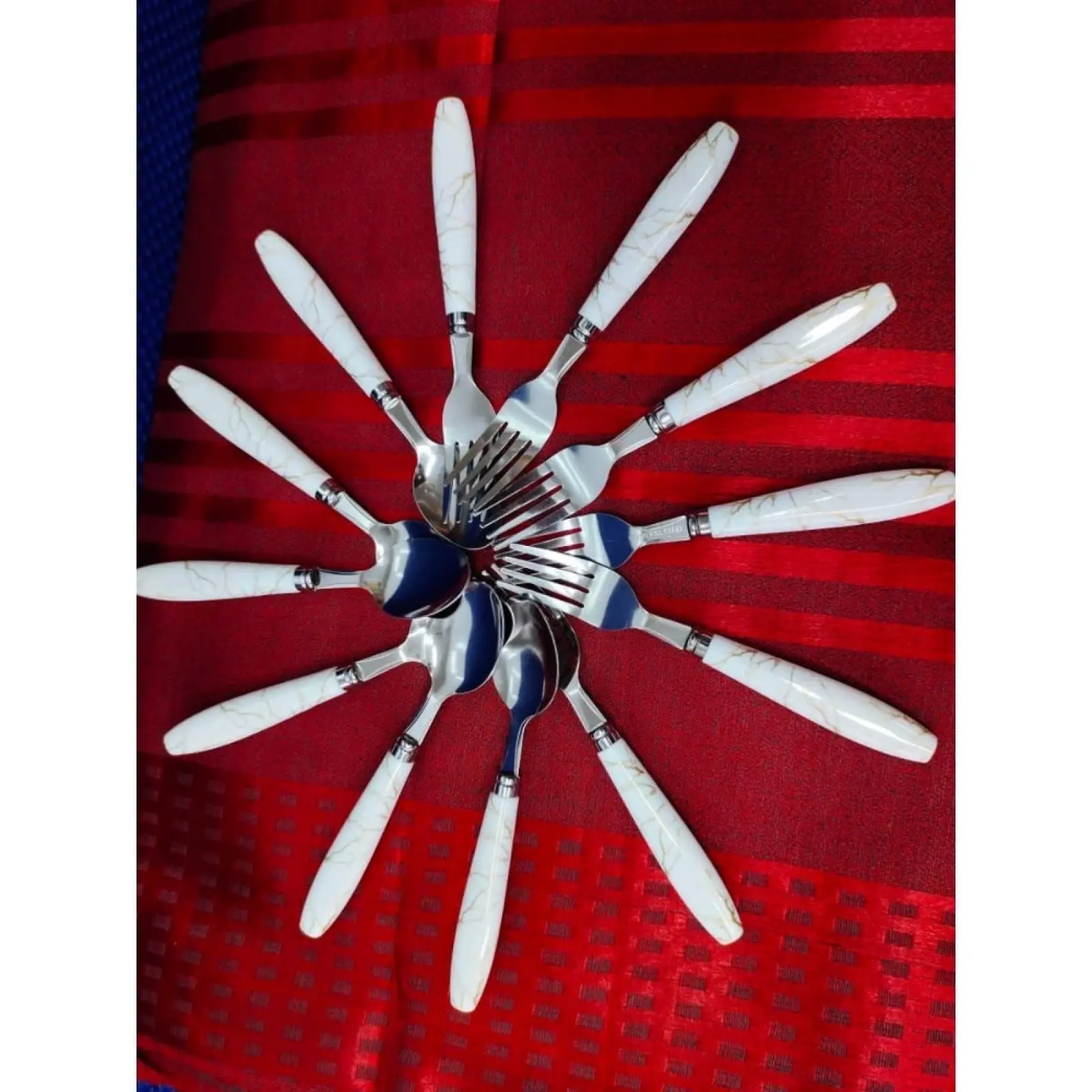 12 Pcs Dinner Spoons Set Stainless Steel. Tea & Fork Spoon Set.