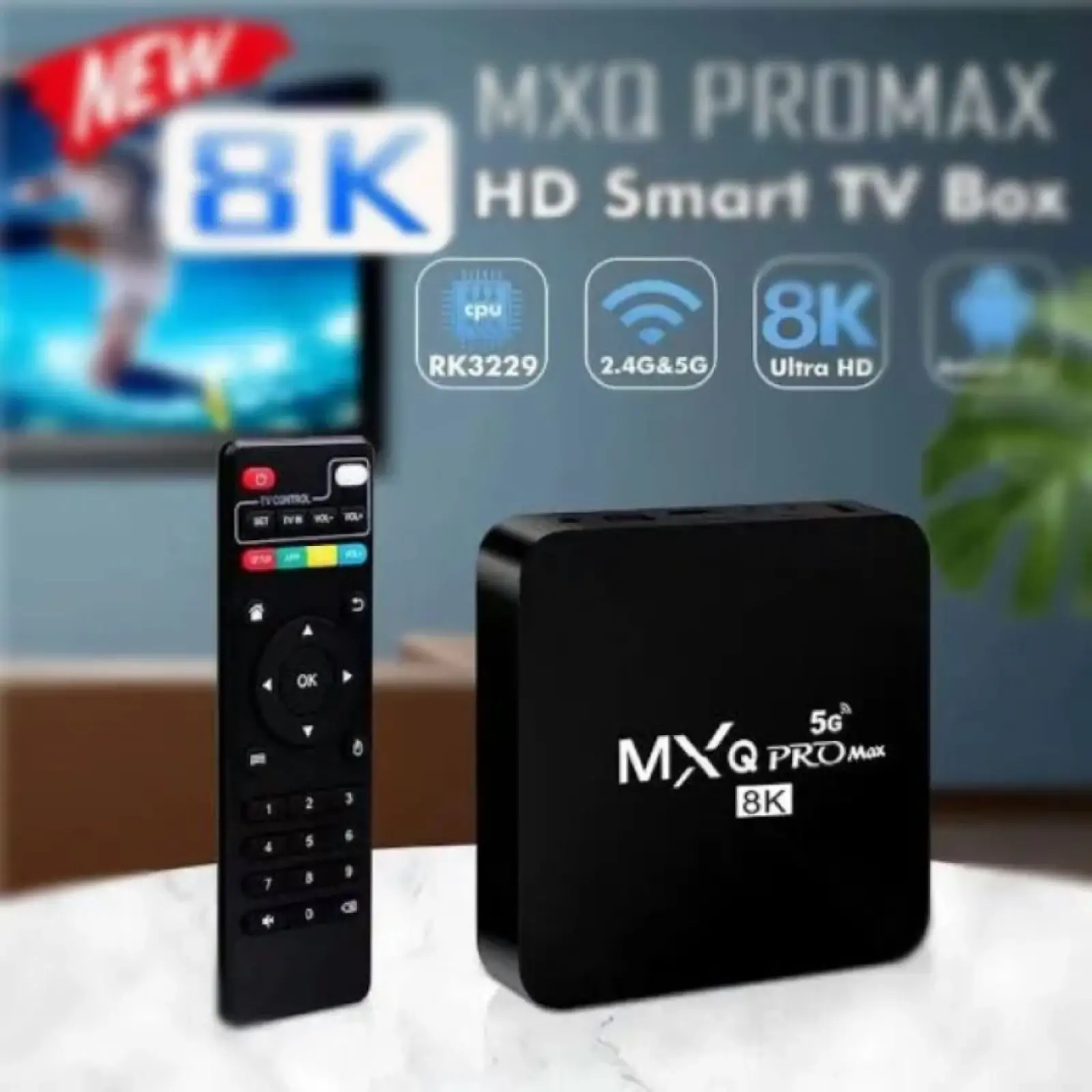 MXQ Pro 8K 5G Android Smart TV Box Model: 8GB/128GB, Free Dish Line TV ...