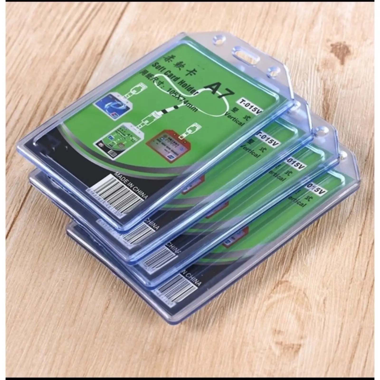 ID Card Badge Holder Plastic Vertical Silicone Soft Clear PVC Card ...