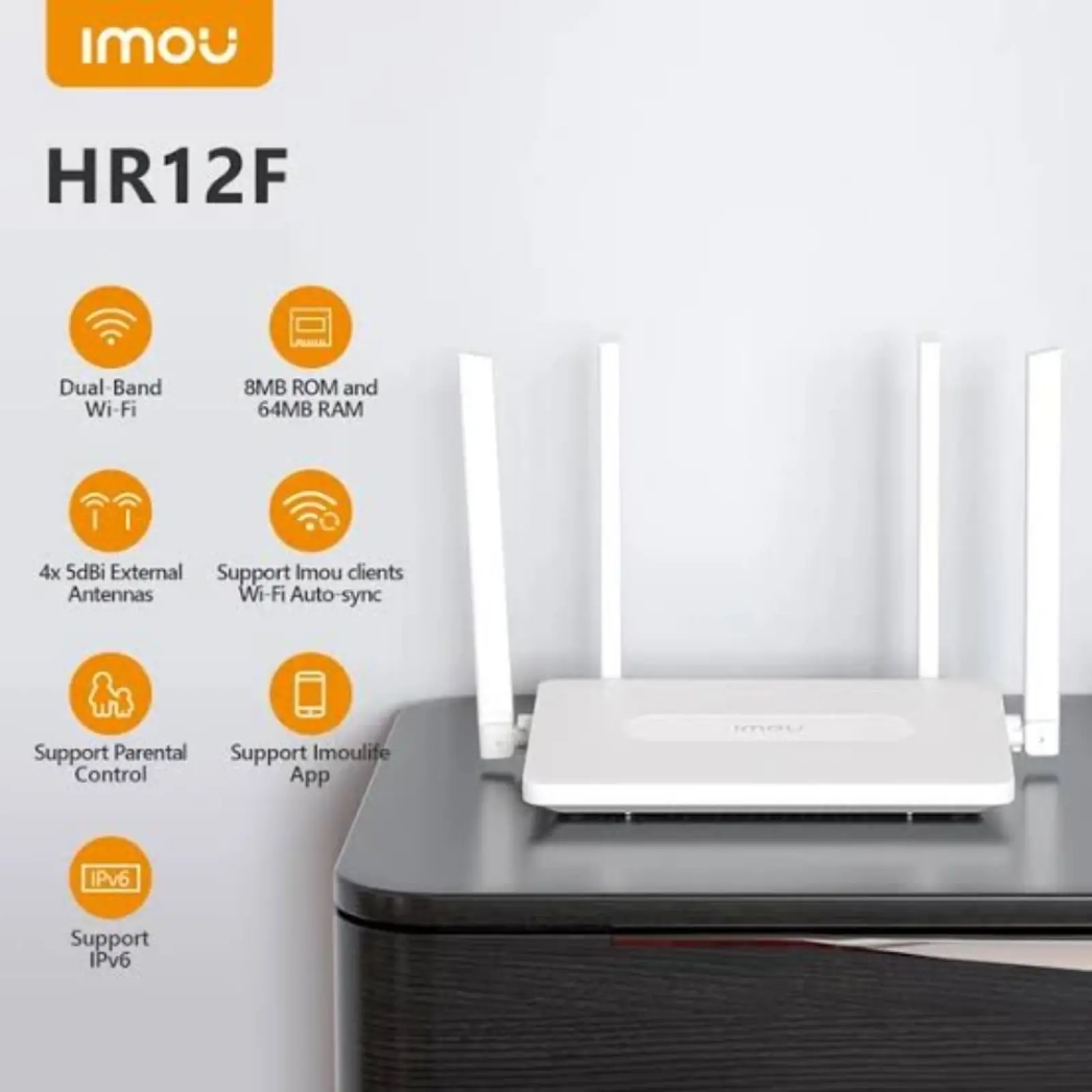 IMOU HR12F AC1200 Wi-Fi Smart Router, Wi-Fi Antennas 4 external 5dBi ...