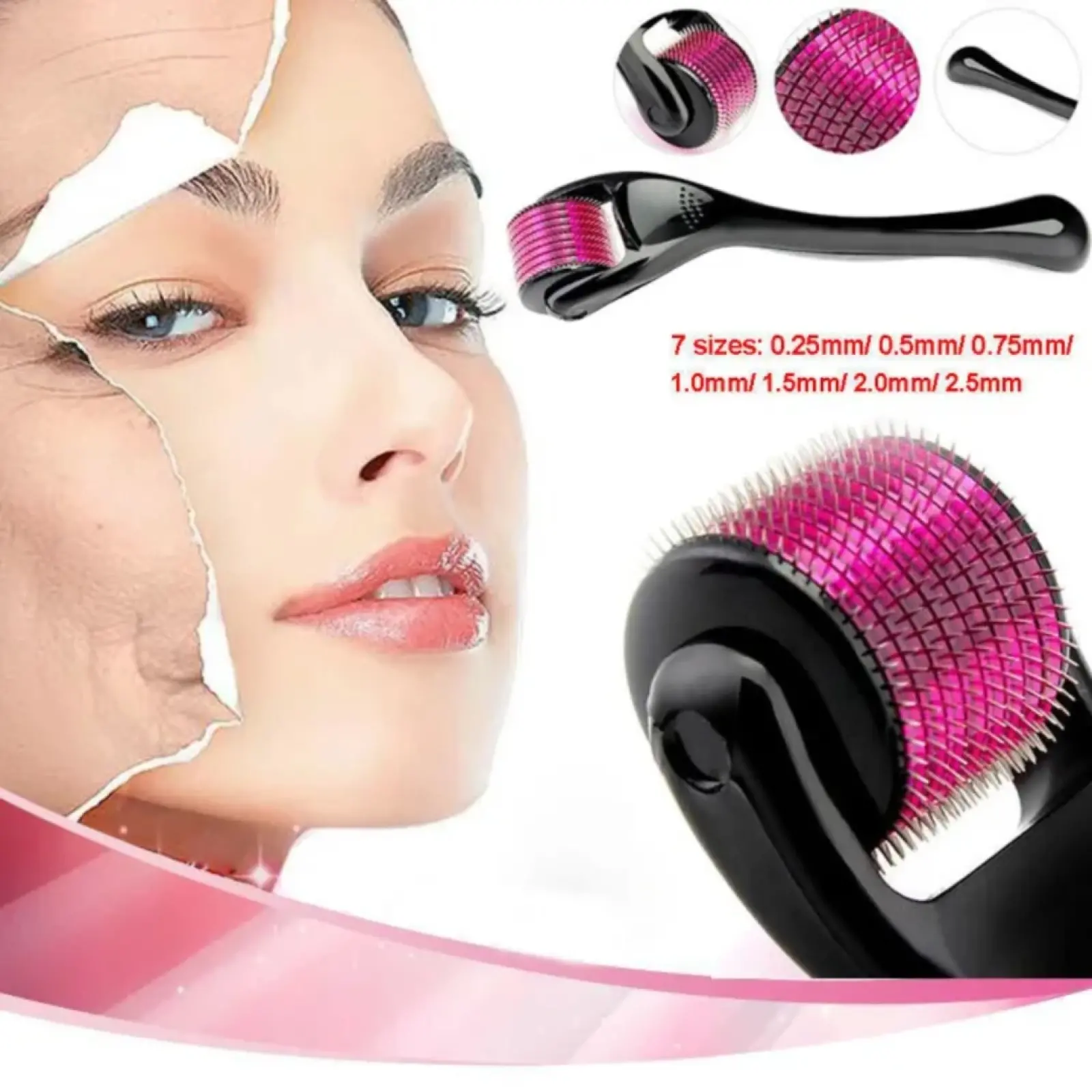 Derma Roller Micro Needle for Hair, Beard Growth and Facial Skin Therapy