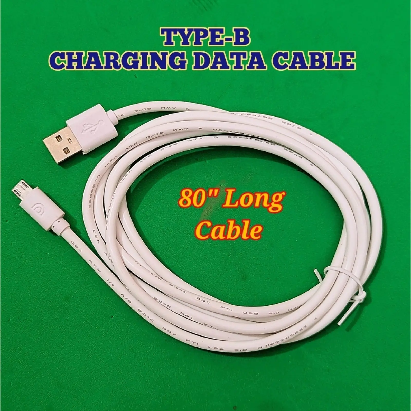 Premium Quality Long Cable 2Meter Type-b Micro Usb Charging Data Cable