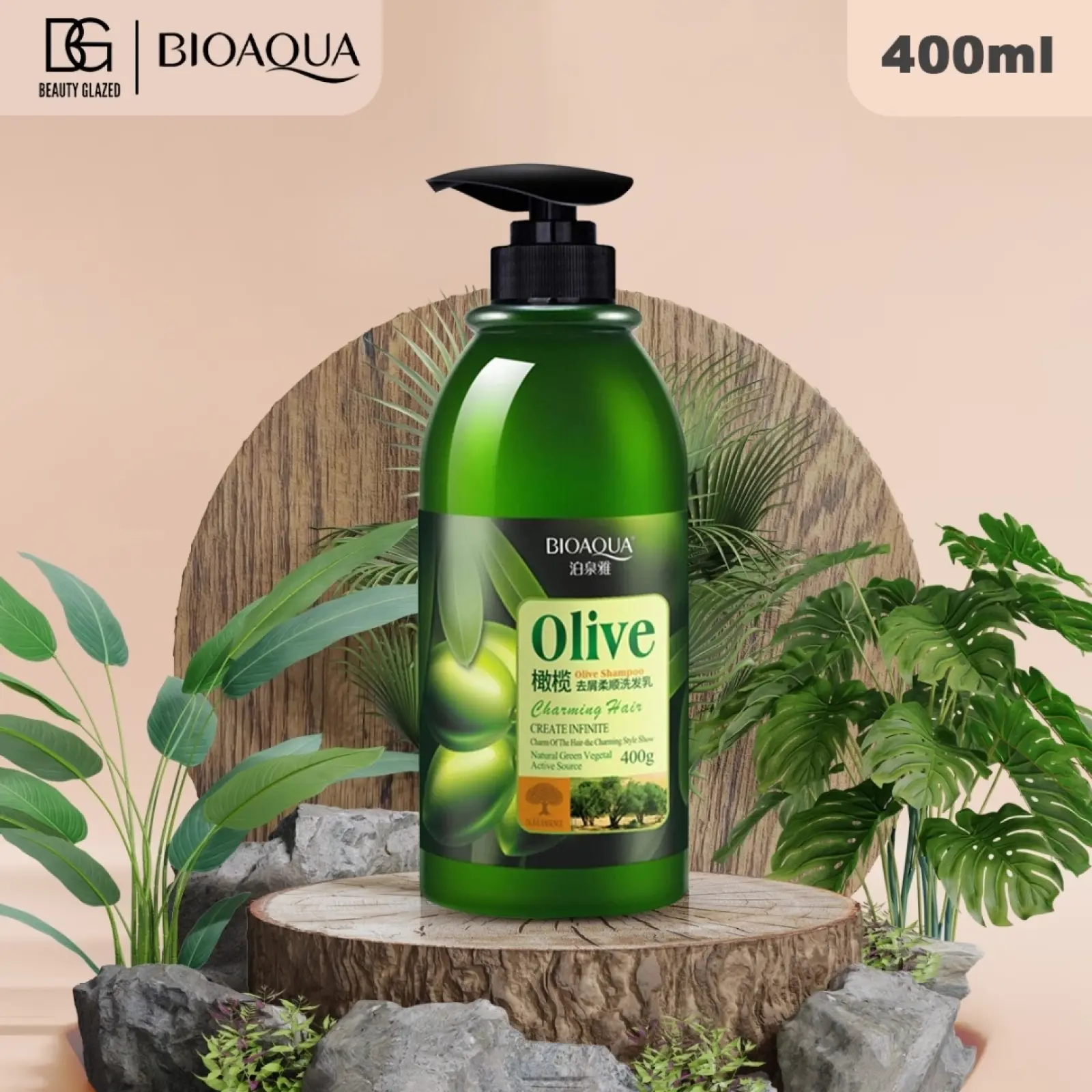 BIOAQUA OLIVE SHAMPOO ANTI-DANDRUFF REFRESHING OIL CONTROL HAIR CARE -400ML